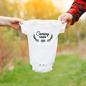 Organic GOTS Certified Baby Onesie Unisex Bodysuit 0-18 months - Coming Soon [YEAR] | Pregnancy Announcement (Coming Soon [YEAR], 0-3 Months)