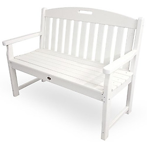 Trex Outdoor Furniture TXB48CW 48-Inch Yacht Club Bench, Classic White