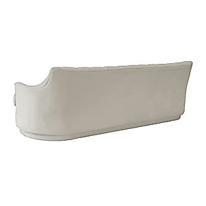 TOV Furniture Peyton 27" H Transitional Velvet and Pine Wood Sofa in Light Gray