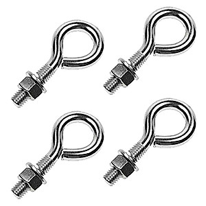 US Cargo Control 1/4" x 1" Stainless Steel Type 316 Non-Welded Eye Bolt - 4 Pack