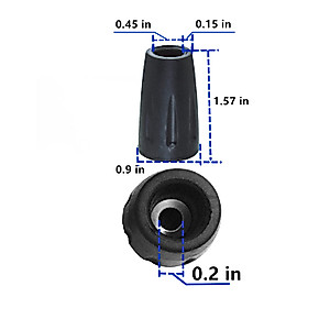 Rubber Tips Cover（8 Pack ） Replacement for Walking Sticks Hiking Trekking Poles Collapsible (Black)