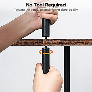 HOOBRO 5-Tier Corner Shelf Stand, Corner Square Rack Display Shelf, Tall Storage Rack Plant Stand, Corner Bookcase for Small Spaces, Living Room, Home Office, Kitchen, Rustic Brown and Black BF50CJ01