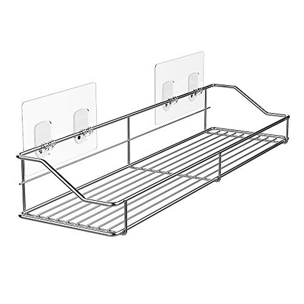 Orimade Bathroom Shelf Organizer Shower Caddy Storage Kitchen Rack with Traceless Transparent Adhesive No Drilling SUS304 Stainless Steel, 15 inch