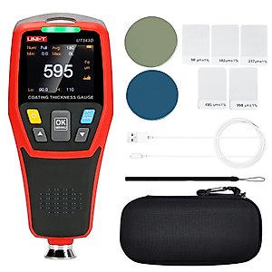 UNI-T Coating Thickness Gauge UT343D, Automotive Coating Paint Thickness Tester, Car Painting Depth Gauge for Used Car Buyer, Resolution 0.1um, F/NF Automatic Detection, um/mil, Auto Off