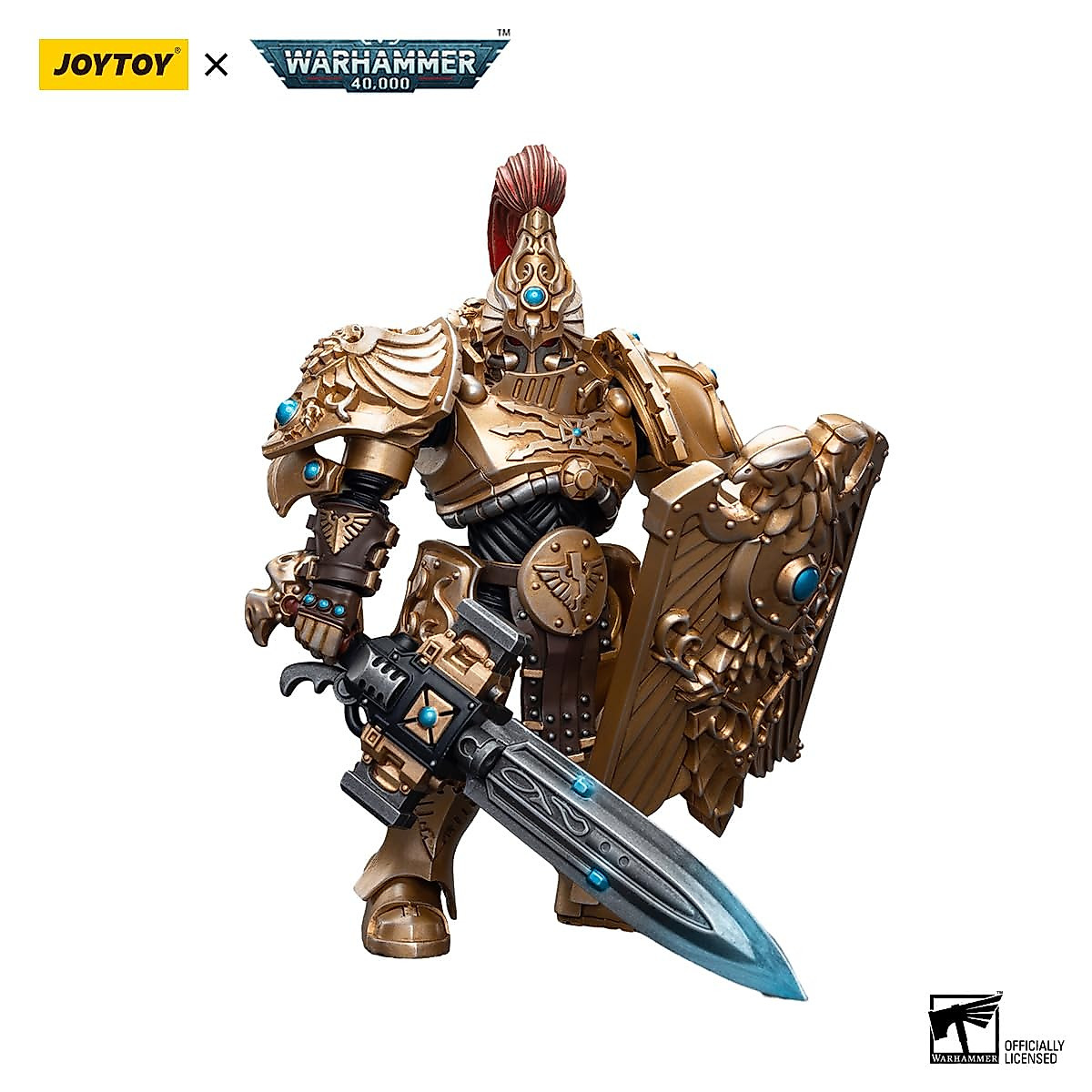 Joytoy Warhammer 40K Mecha 1/18 Action Figures Mecha Joy Toy Adeptus Custodes Custodian Guard with Sentinel Blade and Praesidium Shield