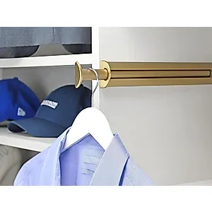 TAG Hardware Premium 14 1/8 Inch Long Expendible Pullout Closet Wardrobe Valet Rod (Matte Gold)