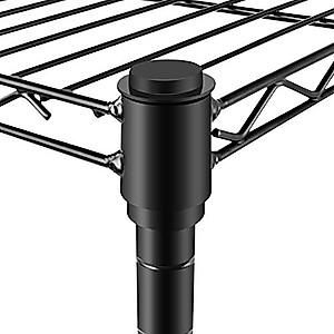 Simple Deluxe Heavy Duty 3-Shelf Shelving with Wheels, Adjustable Storage Units, Steel Organizer Wire Rack, Black