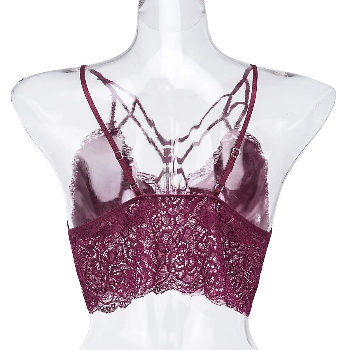 Women Bra,JFLYOU Sale Ladies Plus Size Vest Crop Wireless Bra Lingerie Sexy Lingerie Underwear Camisole(Wine,XX-Large)