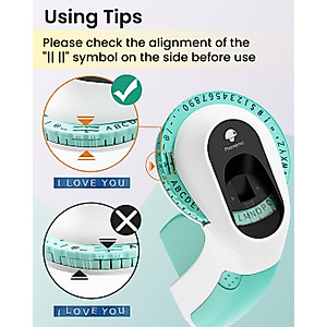 Phomemo Embossing Label Maker Machine with Tapes, Portable Retro Embossed Label Maker Writer, Mini Embosser Label Maker with 6 Rolls Embossing Label Tapes for Home,Office DIY and Crafting -Green