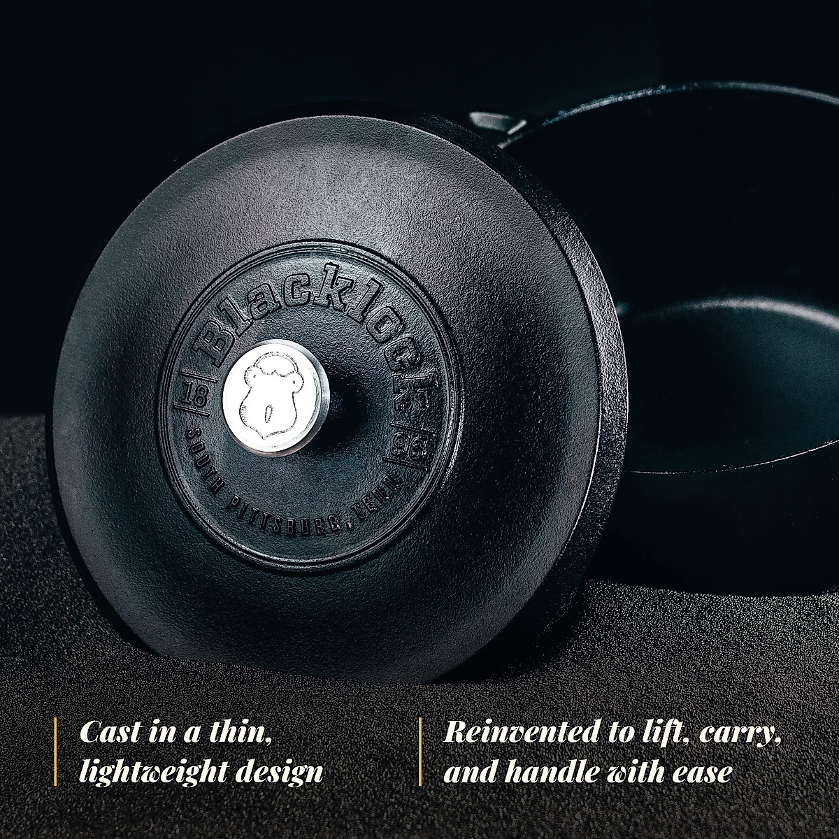 Lodge Blacklock 5.5 Qt Triple Seasoned Cast Iron Dutch Oven - 5.5 Qt Capacity - Nonstick Finish - Cast Iron Dutch Oven with Lid - Cast Iron Cookware