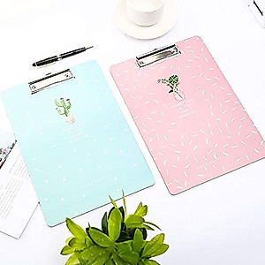 TGRTY Office Supply Clipboard A4 Cute Paper Clipboard Wood Document Folder Pad for Office Supplies Kawaii Writting Exam Clip Board Stationery for School Durable Low Profile Clip (Color : Green 1pc)