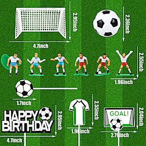 Soccer Ball Cake Topper Decorations For Theme Party, Football Player, Men, Boy, Birthday, Sport Supplies, 14 PCS