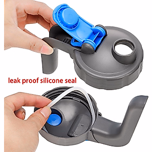 Bedoo Wide Mouth Mason Jar Flip Lids with Handle, 2 Pack Mason Jar Spout Lid, Easy Pour, Airtight Leak Proof and Durable, Black (Flip Cap Lid)