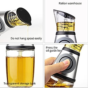 Golden Pearl Oil dispenser bottle for kitchen,Oil dispenser with Measurements,olive oil dispenser bottle,Oil and vinegar dispenser,Cruet salad dressing bottle for Kitchen（8.5 Oz）