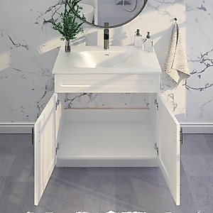 La Royal White Shaker Sink Base Bathroom Vanity Ready-to-Assemble Cabinet 36" Width