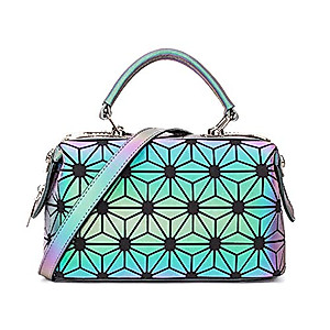 Geometric Luminous Purses and Handbags for Women Holographic Reflective Crossbody Bag Shoulder Bag Flash Rainbow Tote 2001-02