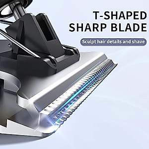 COUEMT Hair Trimmer for Men Zero Gapped Trimmer Shape Up Clipper for Men Cordless Hair Edger Professional T Blade, Sculpted Styling Barber Shears, Rechargeable Razor， 1-3mm, Blue