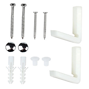 Generic Toilet Foot Mounting Screws Bathroom Angled Floor WC Toilet Pan Bidet Toilet Seat Hinge Repairment Bathroom Fitting Kits, White