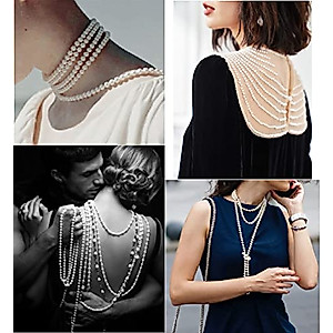 12 Pieces Faux Pearl Necklaces, 35inch White Fake Pearl Bead Garland, Plastic Beaded Costume Jewelry Flapper Party Accessories for Wedding Bridal Shower Birthday Tea Party Decorations Party Favors