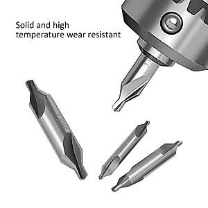 Saihisday 7PCS Center Drill Bits Set M2 HSS Centering Starter Drill Bit 60-Degree Countersink Tools for Lathe Metalworking