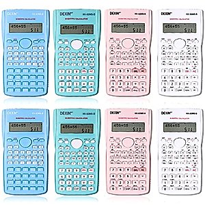 8 Pieces 2 Line LCD Engineering Scientific Calculator Non Graphing Scientific Calculator for Engineering Students Function Calculators for School Financial Business Office, Pink, Blue, Green, White