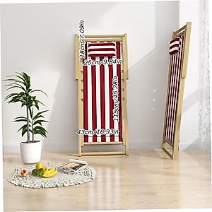 Wedhapy Patio Chair Replacement Fabric 45x17 Folding Sling Chair Replacement Fabric with Pillowcase Red and White Stripes Patio Chair Sling Replacement for Home Beach Balcony Patio Chair Sling Repl