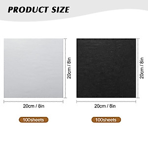 200 Sheets Tear Away stabilizer for Embroidery Backing Precut Sheets Black White Fabric Stabilizer for Machine Embroidery Hand Sewing Hoops Quilting, Weight 2.1 oz(8 x 8 Inch)