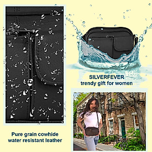 Cowhide Leather Women's Shoulder Purse Small Cross Body Organizer Bag with Many Pockets (Red-belt bag)