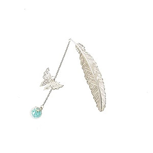 YYwingek Metal Feather Bookmark Book Makers Birthday Gift for Women Teachers Mothers Day 3D Butterfly Chain Book Marks for Book Lover Librarian Readers Lady Kids Girls Boys Female Bookworm