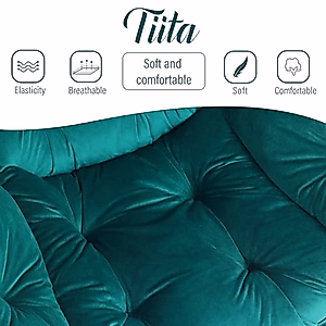 Tiita Lazy Chair with Ottoman, Modern Large Accent Lounge Chair, Leisure Sofa Armchair with Ottoman, Reading Chair with Footrest for Bedroom, Living Room, Dorm Rooms, Garden and Courtyard