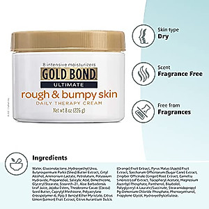 Gold Bond Rough & Bumpy Daily Skin Therapy Cream, 8 oz., With 7 Moisturizers & 3 Vitamins
