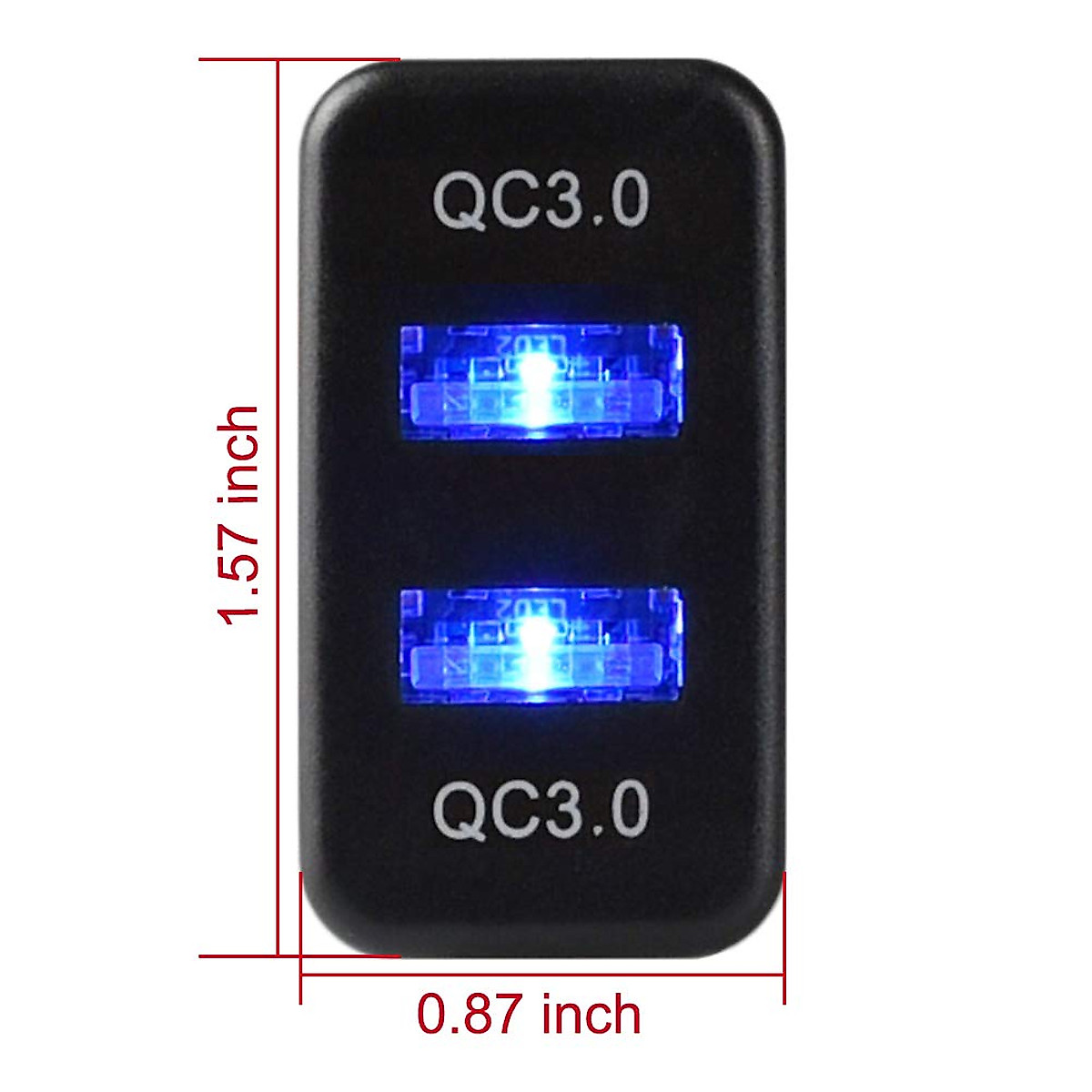 Cllena Quick Charge 3.0 Dual USB Port Charger Socket for Toyota