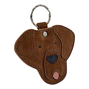TACO DOG, Critter Keychain Labrador Dog Handmade from Full Grain Leather (Swayze Suede)