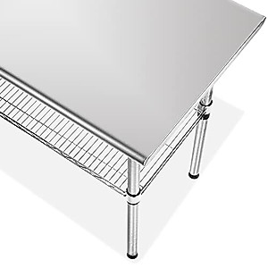 GRIDMANN Stainless Steel Commercial Work Table with Wire Shelf, NSF-Certified, 49 x 24 Inch