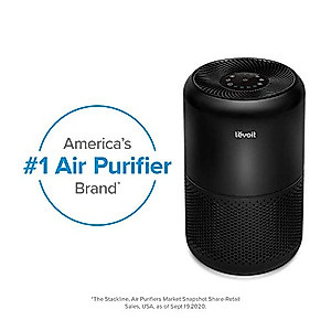LEVOIT Air Purifier for Home Allergies Pets Hair in Bedroom, Black & Air Purifiers for Bedroom Home, HEPA Filter Cleaner with Fragrance Sponge for Better Sleep, Filters Smoke, Allergies, Black