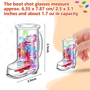 6 Pcs 1.7 oz Cowboy Boot Shot Glass Clear Mini Glass Boot Entertainment Funny Shot Glasses Heavy Base Beer Boot Shoe Drinking Glass Beverage Drinking Glassware for Whiskey Liquor Cowboy Party Decor