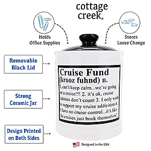Cottage Creek Cruise Fund Piggy Bank for Adults Ceramic Cruise Vacation Jar, Cruise Gifts