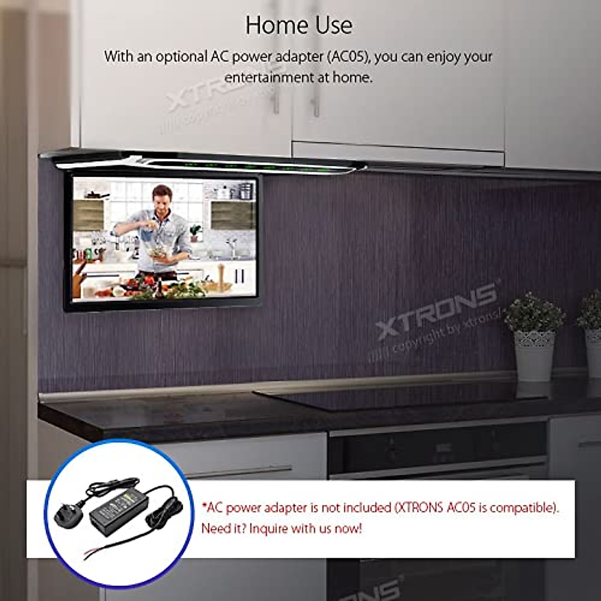 XTRONS® 17.3 Inch 16:9 Ultra-Thin FHD Digital TFT Screen 1080P Video Car Overhead Player Roof Mounted Monitor HDMI Port 1920 * 1080 Full High Definition with New Version Black IR Headphones (No DVD)