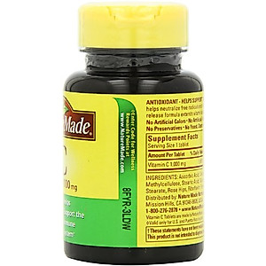 Nature Made Vitamin C 1000 mg Time Release Tablets with Rose Hips, 60 Count to Help Support the Immune System