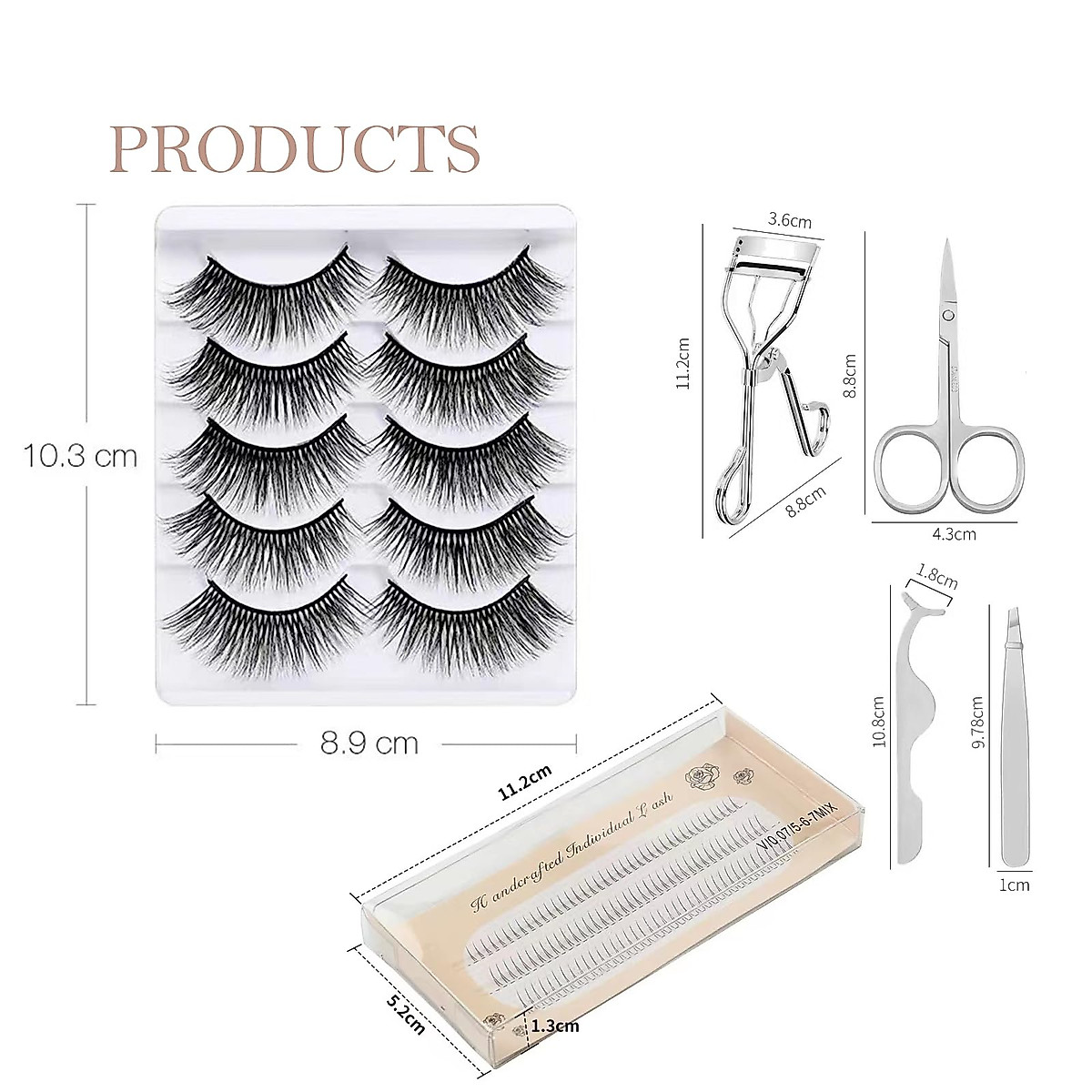Winkclique Lashes Kit, Wink Clique Lashes, Eyelash Applicator Tool, Wink Clique Lashes Mink, Wink Clique Lash Glue, Under Lash False Lashes (1.1cm)