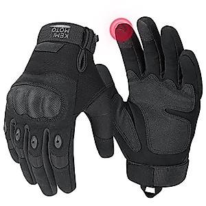 KEMIMOTO Tactical Gloves for Men, Touchscreen Motorcycle Gloves with Hard Knuckle for Outdoor Sports Motorcycle Cycling Tactical Training Airsoft Paintball Shooting Hunting Hiking Camping Climbing