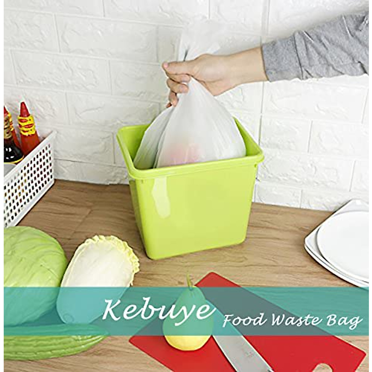 Small Trash Bags 1.2 Gallon, Biodegradable Gallon Waste Bag, Mini Compostable Strong Bathroom Wastebasket Can Liners Garbage Bags for Home Office Kitchen Fit 5 Liter 5L, 1 Gal, White