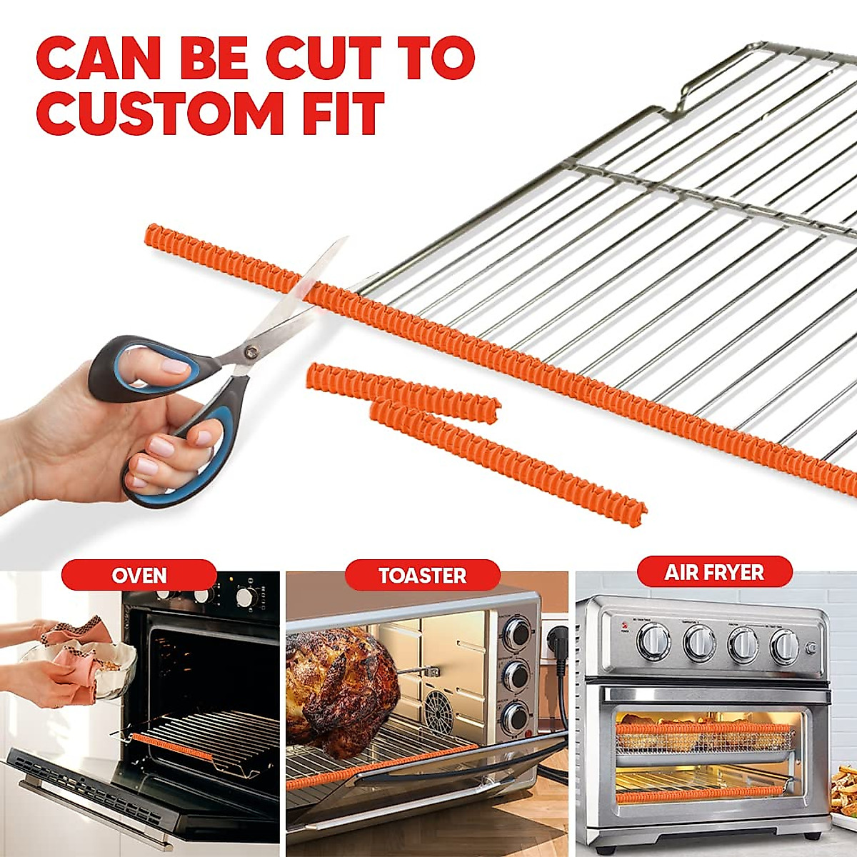 Oven Liners for Bottom of Oven 4-Pack and Oven Rack Edge Protectors 22 Inch