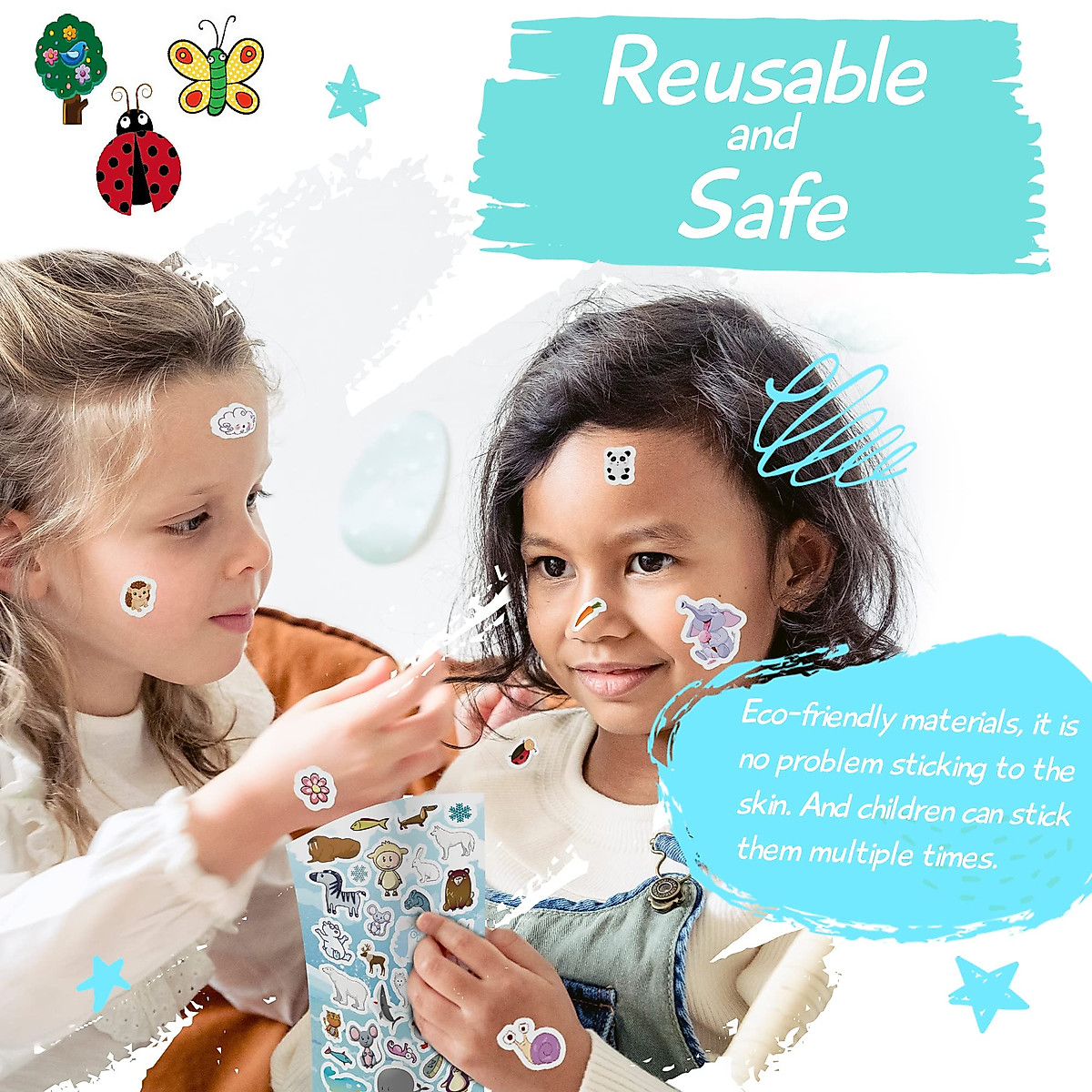 Sinceroduct Animal Stickers Assortment Set, 8 Sheets (1800+ Count), 16 Themes Collection for Kids, Children, Teacher, Parent, Grandparent, School