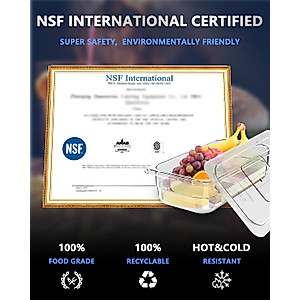 SVKLHY 1/4 Size 4 Inch Clear NSF Polycarbonate Food Pan-9 PCS[Food Grade][Hot&Cold Resistant] Commercial Food Pans with Lids,Restaurant Food Storage Containers Hotel Pan(BPA-FREE)