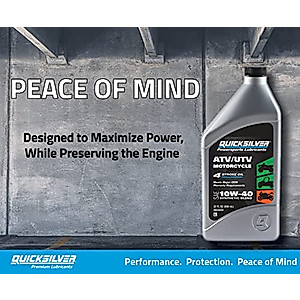 Quicksilver 8M0166408 10W-40 Synthetic Blend ATV/UTV/Motorcycle Oil – 1 Qt.