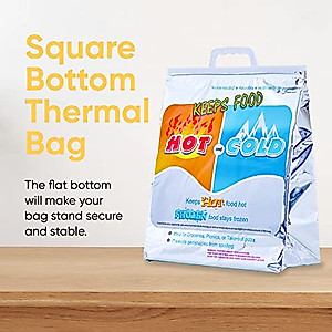 Pack of 6 Hot and Cold Insulated Bags- Food Storage for Frozen & Hot Items- Reusable Lunch Bags & Grocery Shopping Bags, Heavy Duty Refrigerated Totes (13"x7"x15.5")