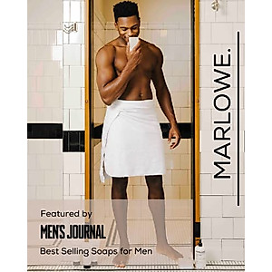 MARLOWE. No. 102 Men's Body Scrub Soap 7 oz (3 Bars) | Best Exfoliating Bar for Men | Made with Natural Ingredients | Amazing Scent | New Packaging - Same Great Formula