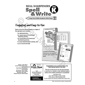 Skill Sharpeners Spell & Write, Pre-K