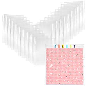 20 Pieces 12 x 12 Inch Scrapbook Paper Storage Boxes Project Case Plastic Magazines Paper Holder Protector Art Project Case for Scrapbook Paper Photo Stickers Stamps